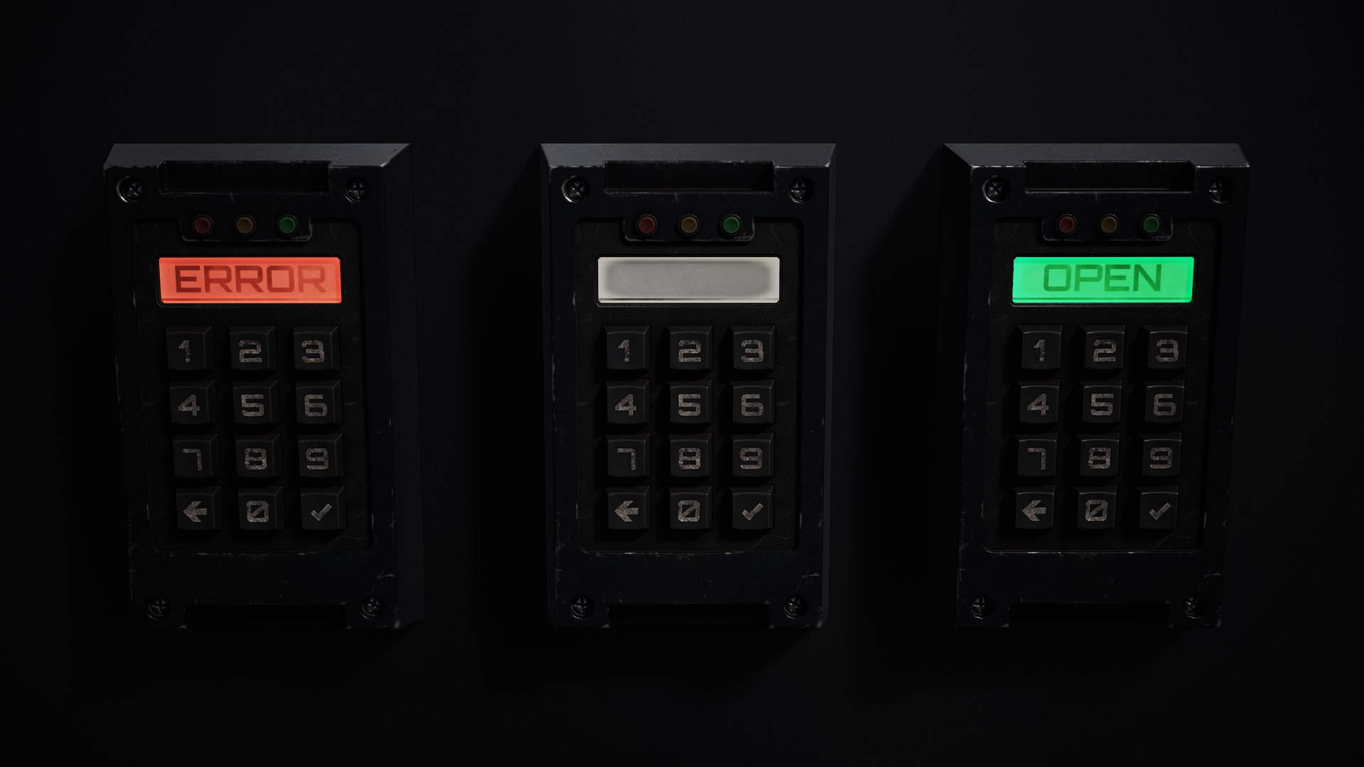 3D Old Keypad Lock - PBR Game Ready Low Poly Model - TurboSquid 2344529