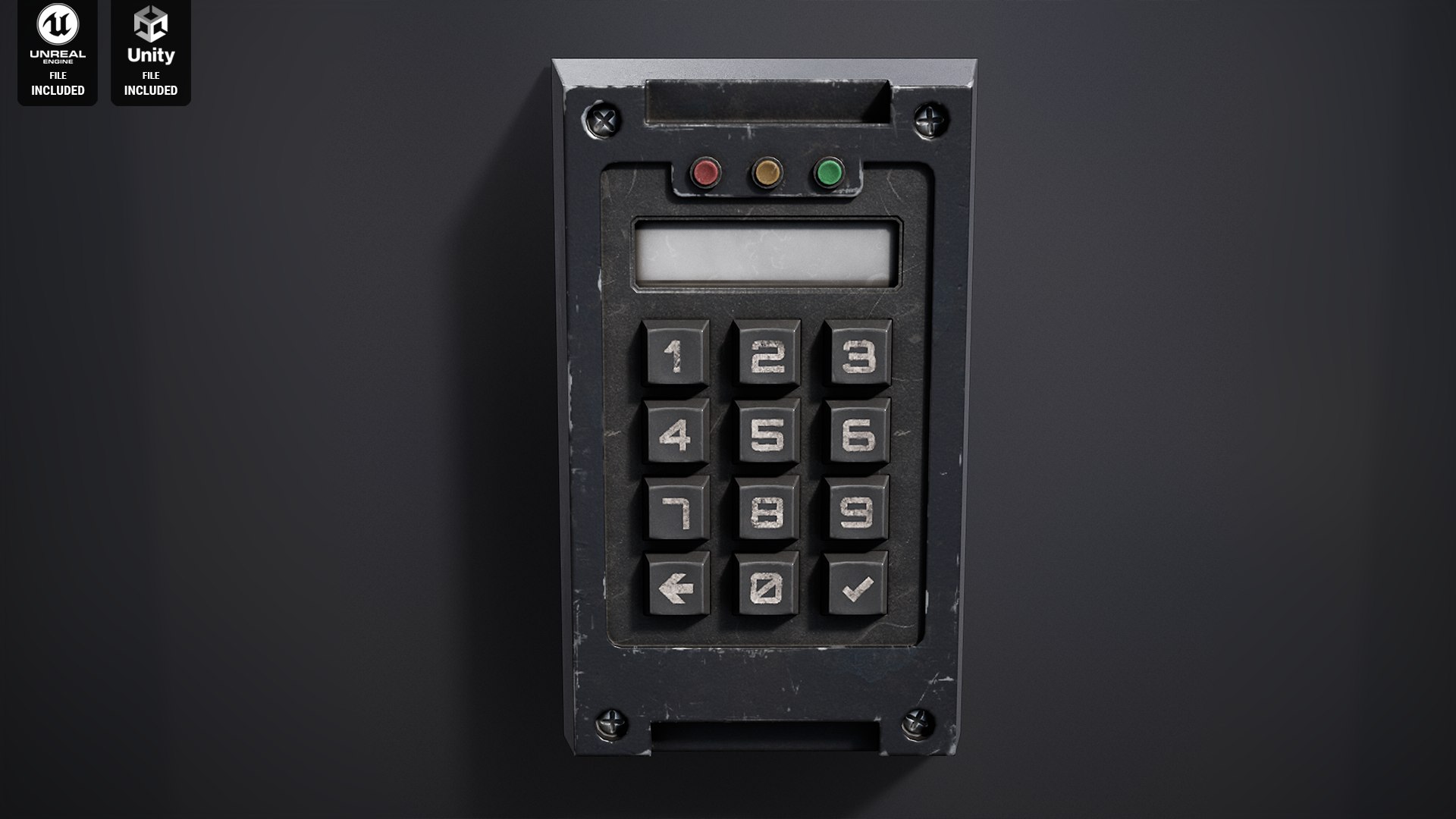 3D Old Keypad Lock - PBR Game Ready Low Poly Model - TurboSquid 2344529