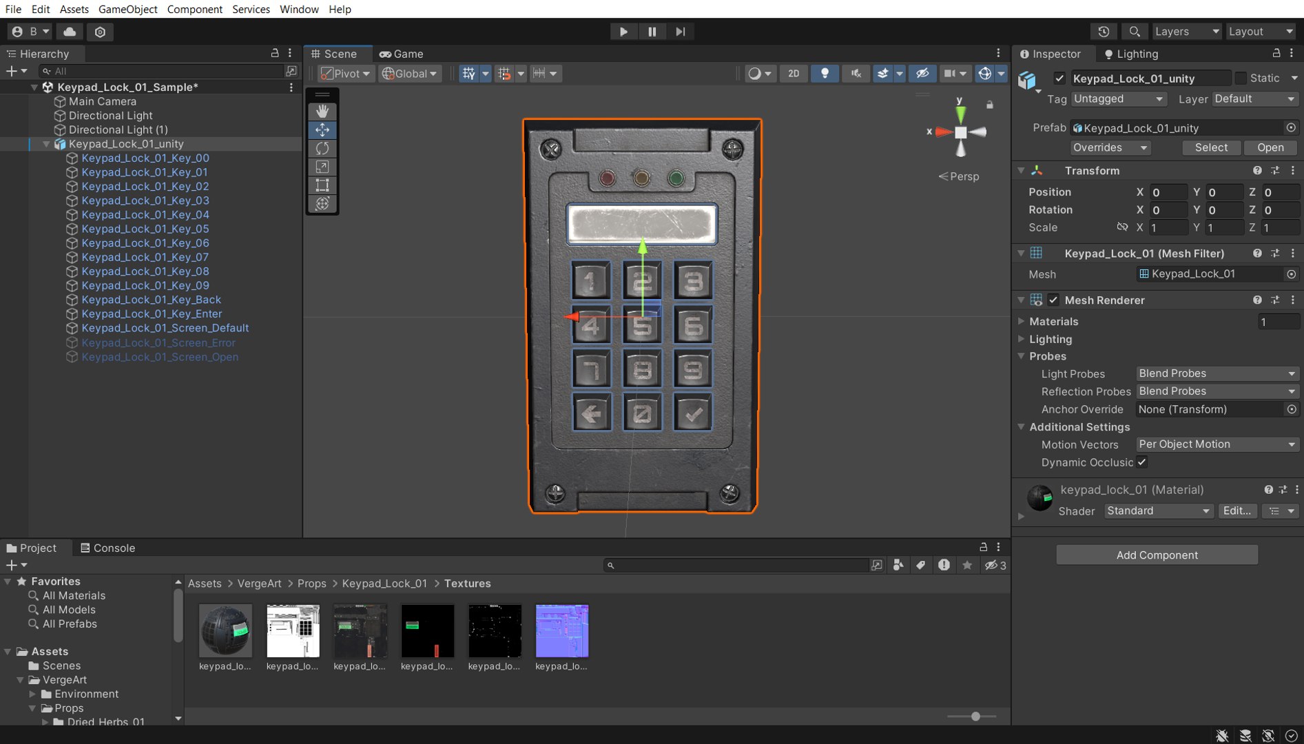 3D Old Keypad Lock - PBR Game Ready Low Poly Model - TurboSquid 2344529