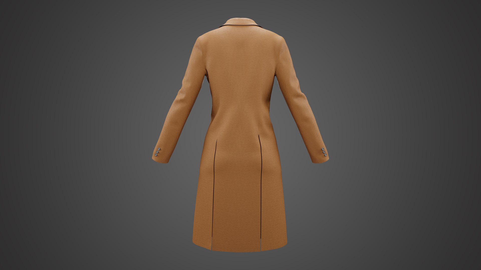 3D Long Leather Coat Brown - TurboSquid 2244139