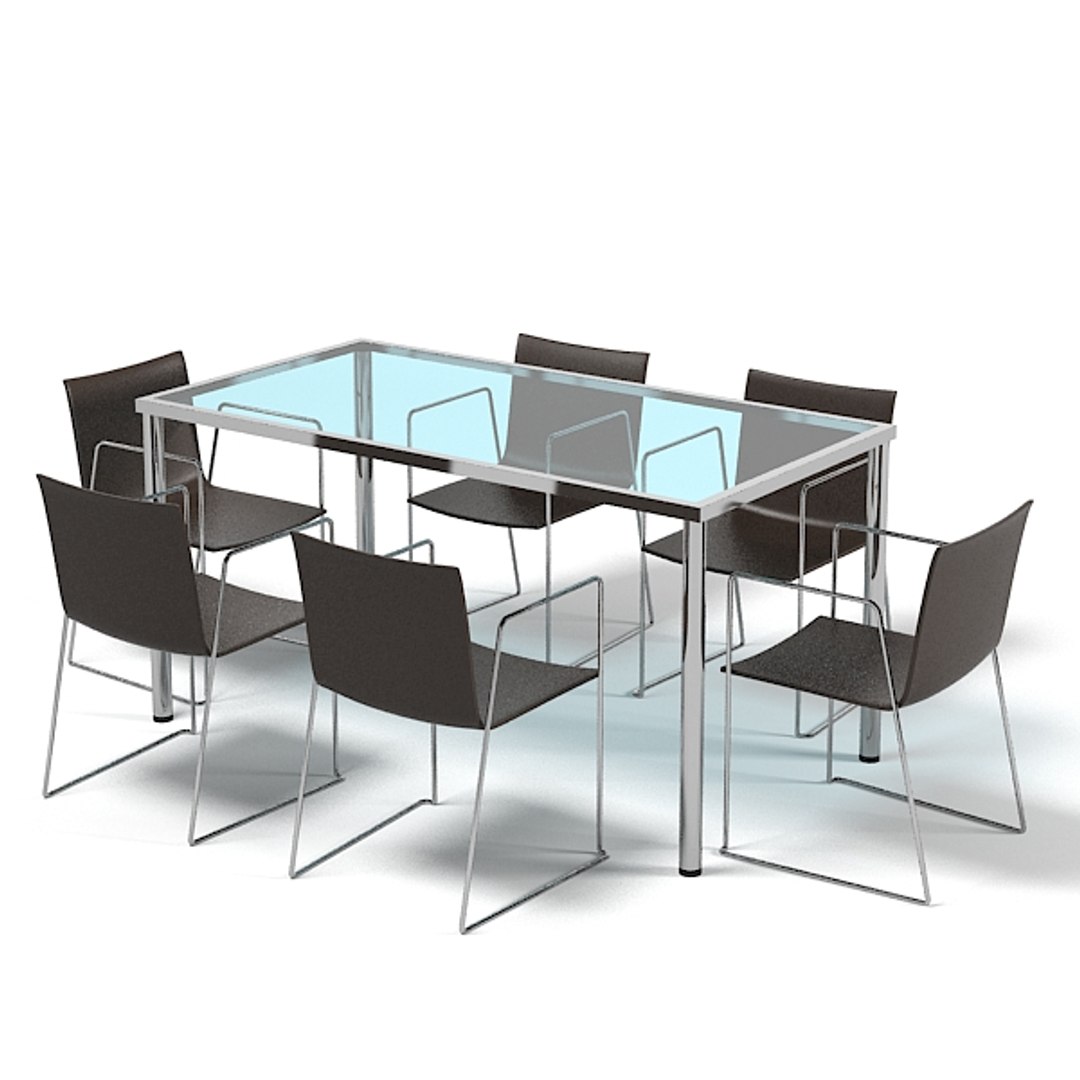 3d model dining table set