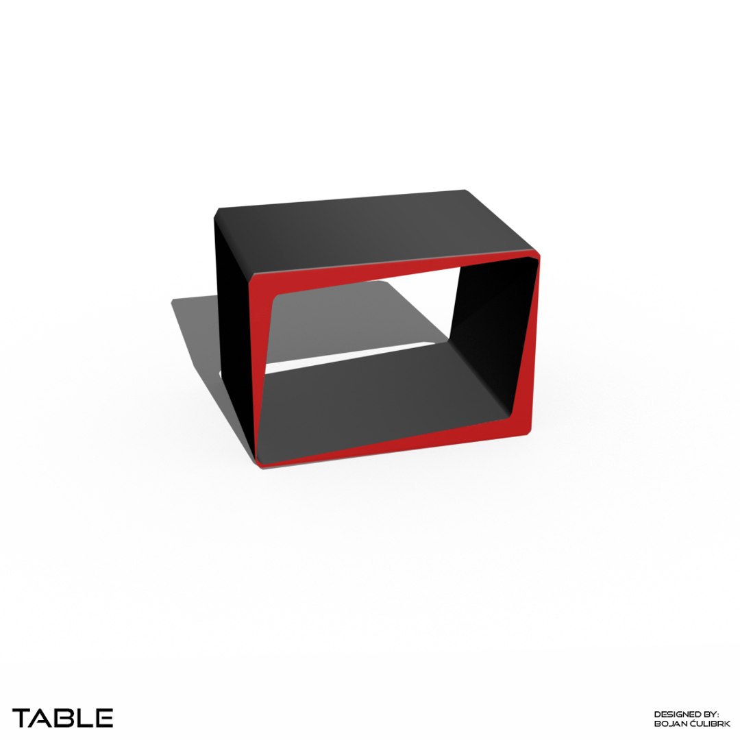 3d minimalistic cube table