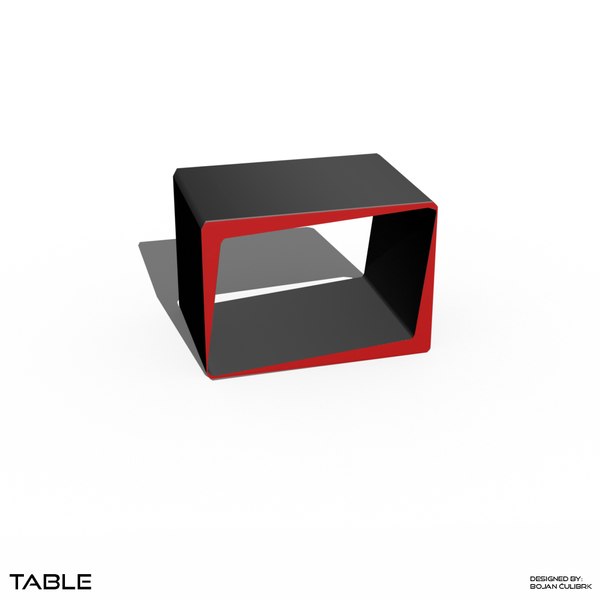 3d minimalistic cube table