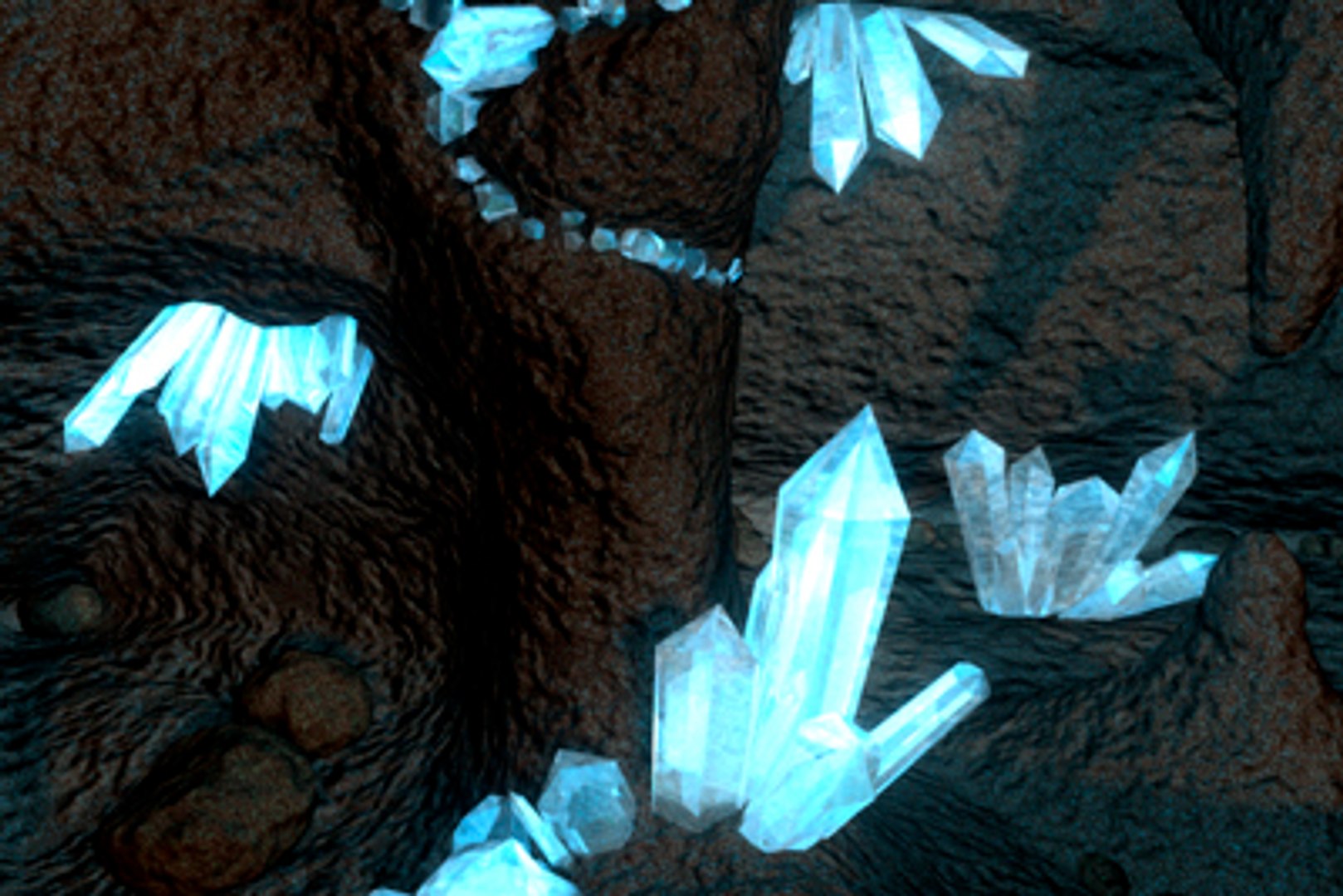 3d Cave Environment Crystals Model