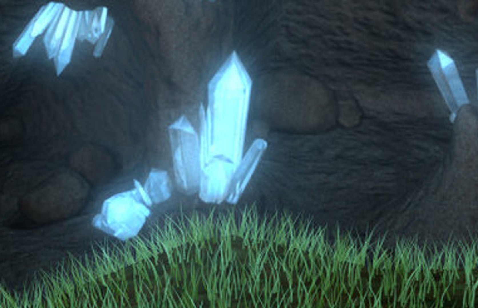 3d Cave Environment Crystals Model