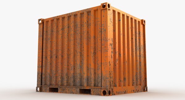 Rusty container 10ft orange 3D model - TurboSquid 1294565