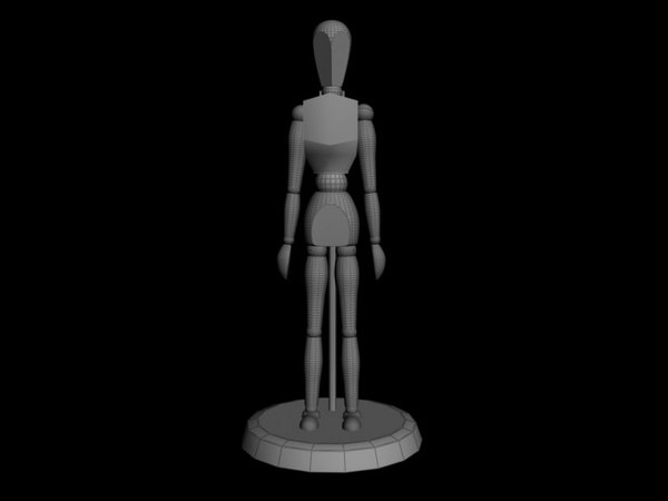 3d model wooden art mannequin