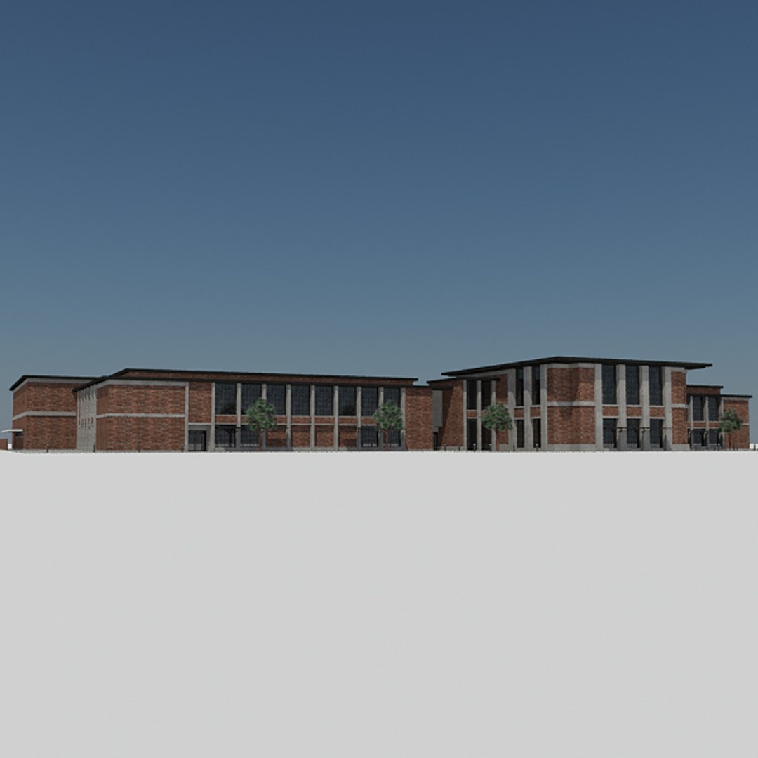 - Modern City School 3d Max