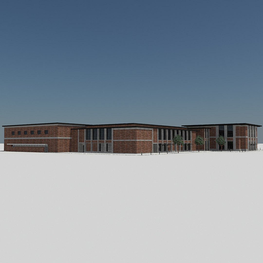 - Modern City School 3d Max