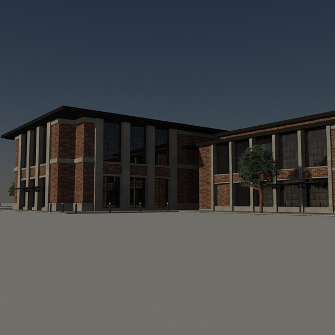 - Modern City School 3d Max