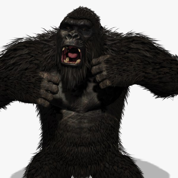 Władca dżungli Realistyczny goryl King Kong Model 3D Low-poly Model 3D ...