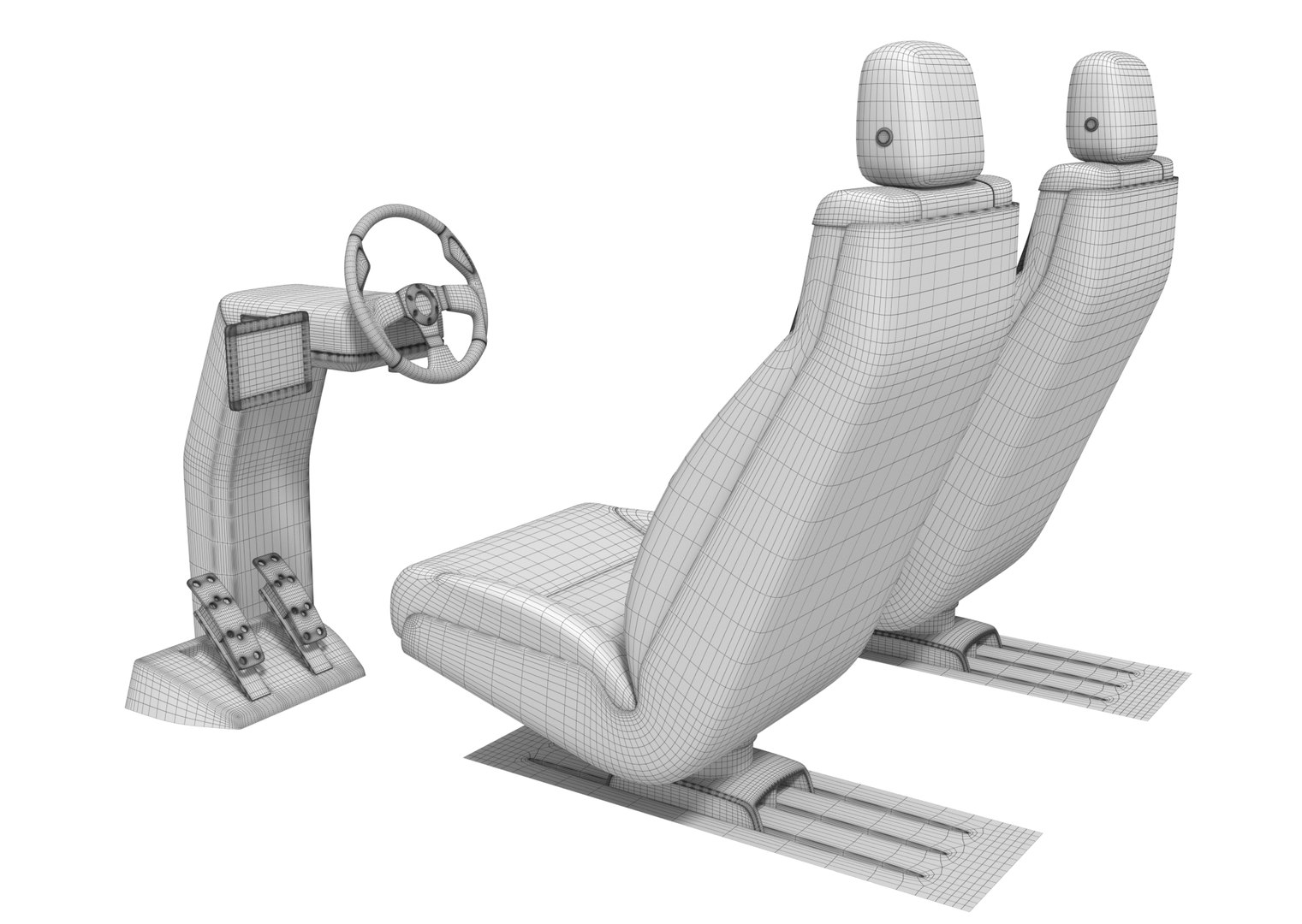 3D Vehicle Control Panel And Seat - TurboSquid 1722392