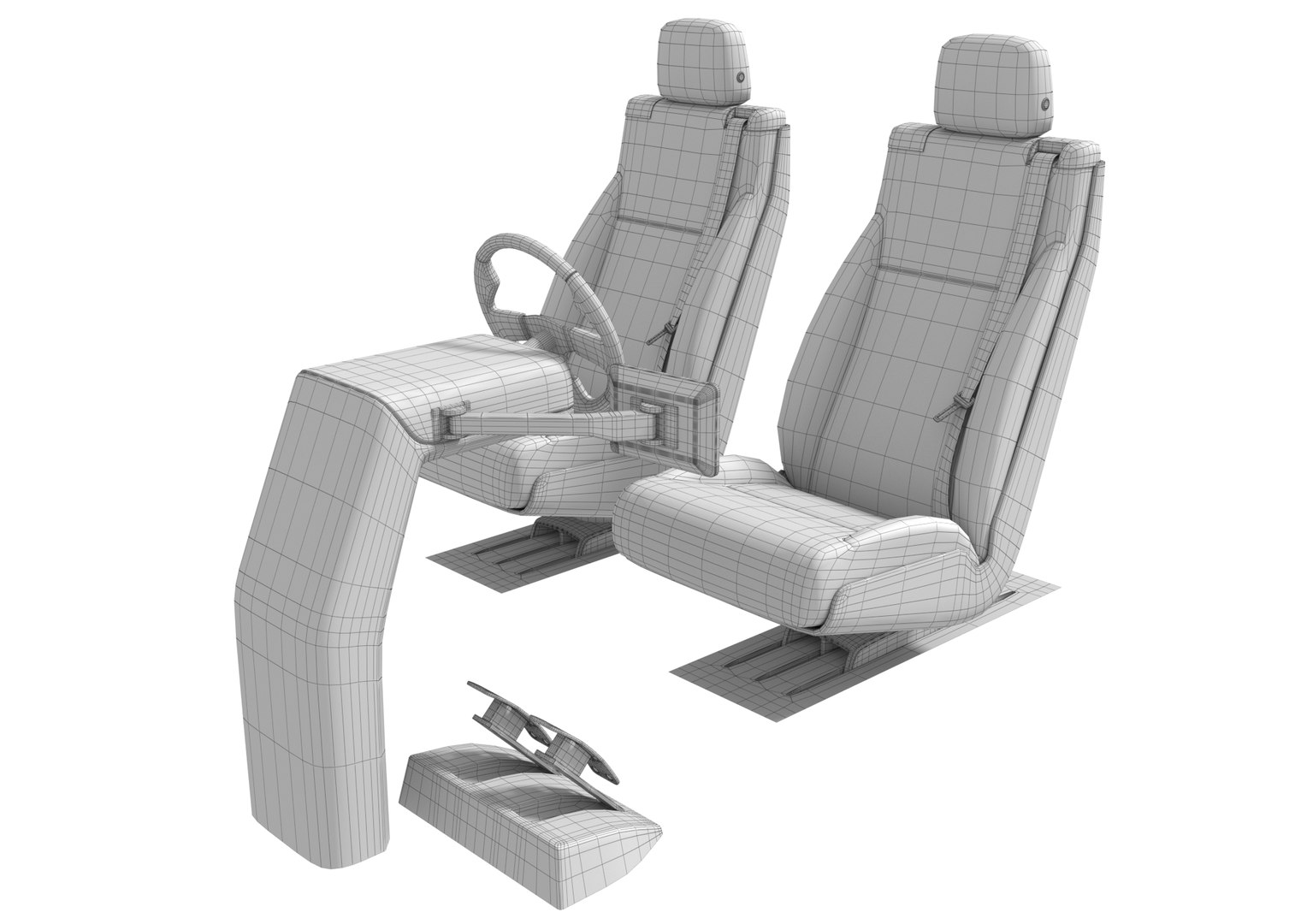 3D Vehicle Control Panel And Seat - TurboSquid 1722392