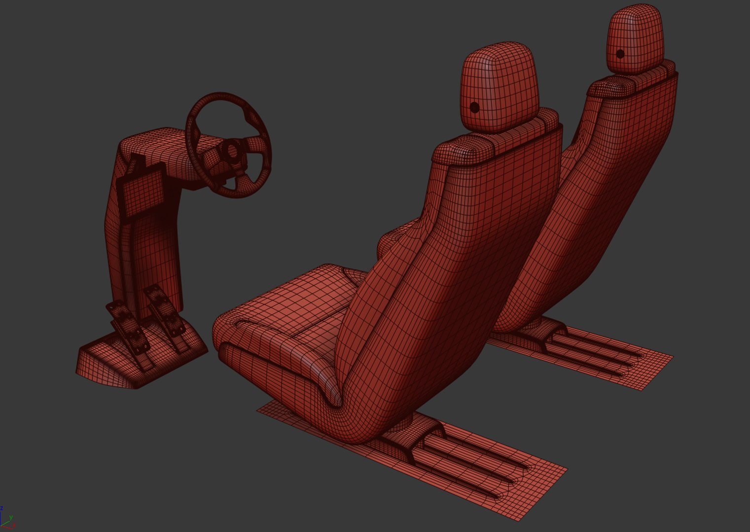 3D Vehicle Control Panel And Seat - TurboSquid 1722392