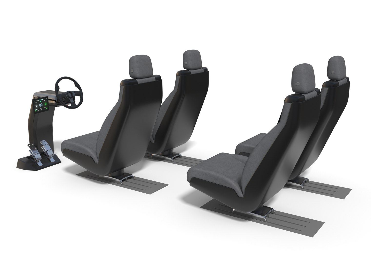 3D Vehicle Control Panel And Seat - TurboSquid 1722392