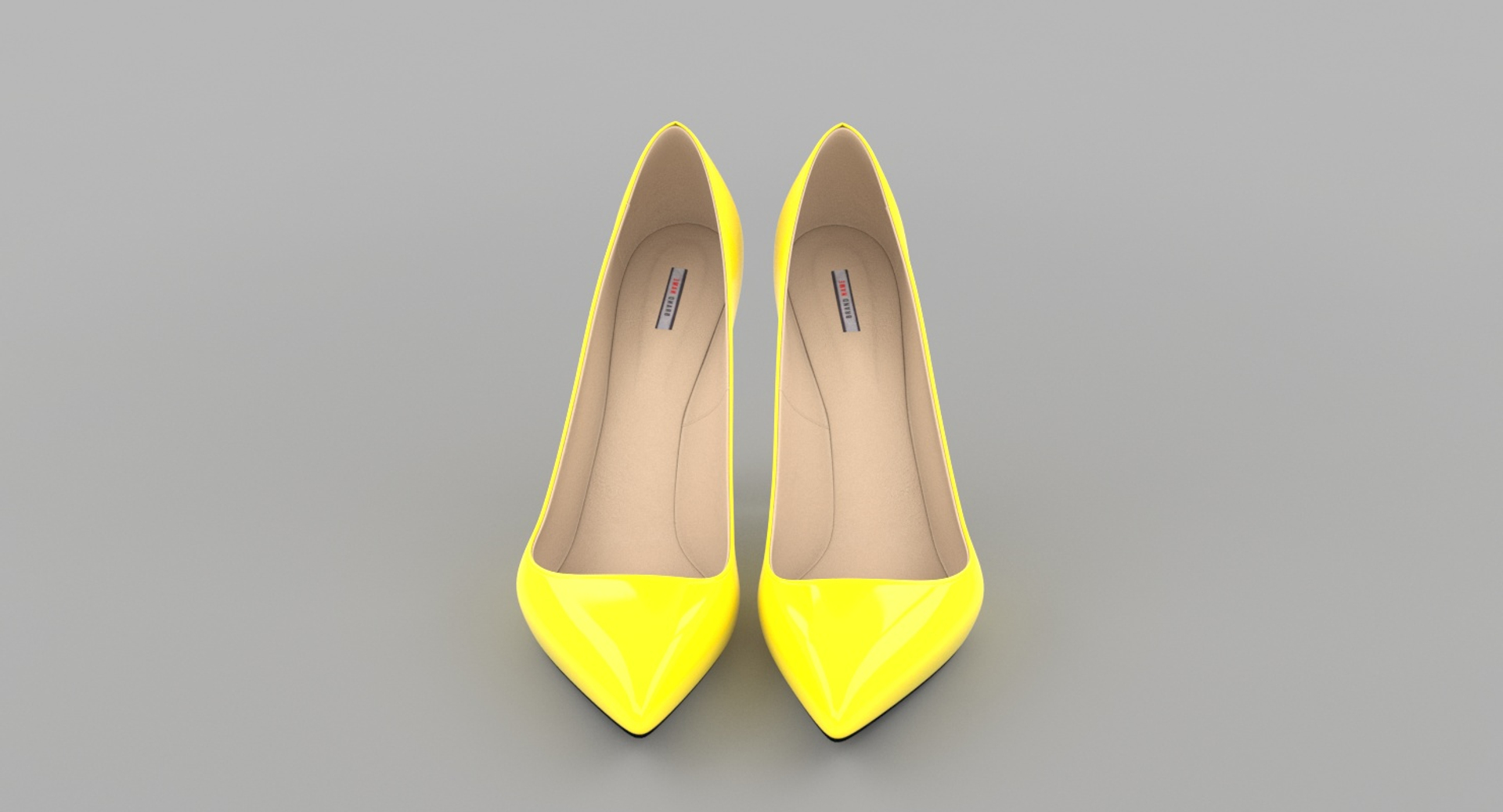 3d Realistic Yellow Stiletto Shoes
