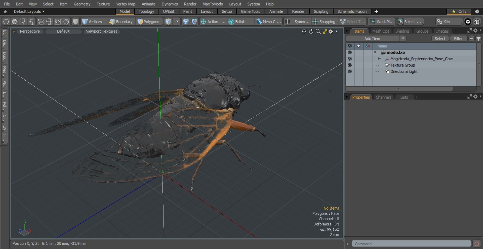 3D Magicicada Septendecim Pose Calm - TurboSquid 2051164