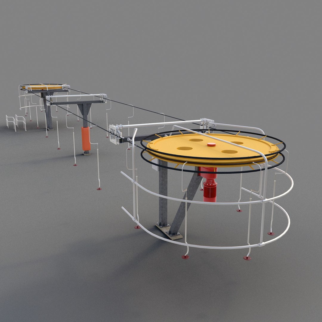 Platter Ski Lift 3d Max