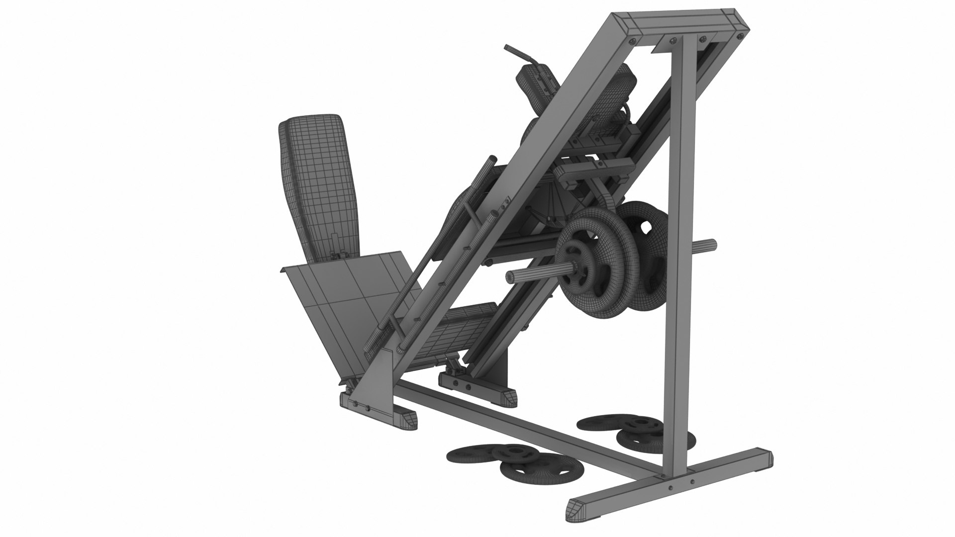 GYM Leg Press And Hack Squat Machine 2 With Barbell model - TurboSquid ...