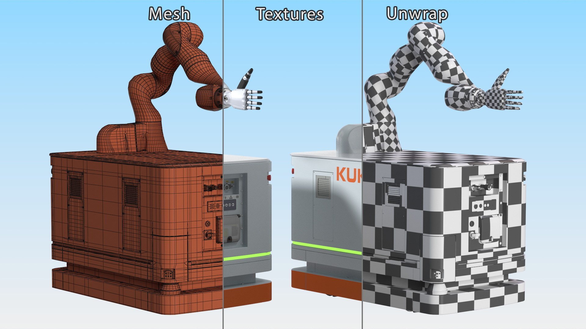 Mobile Robot KUKA And Dexterous Hand Rigged For Cinema 4D 3D ...