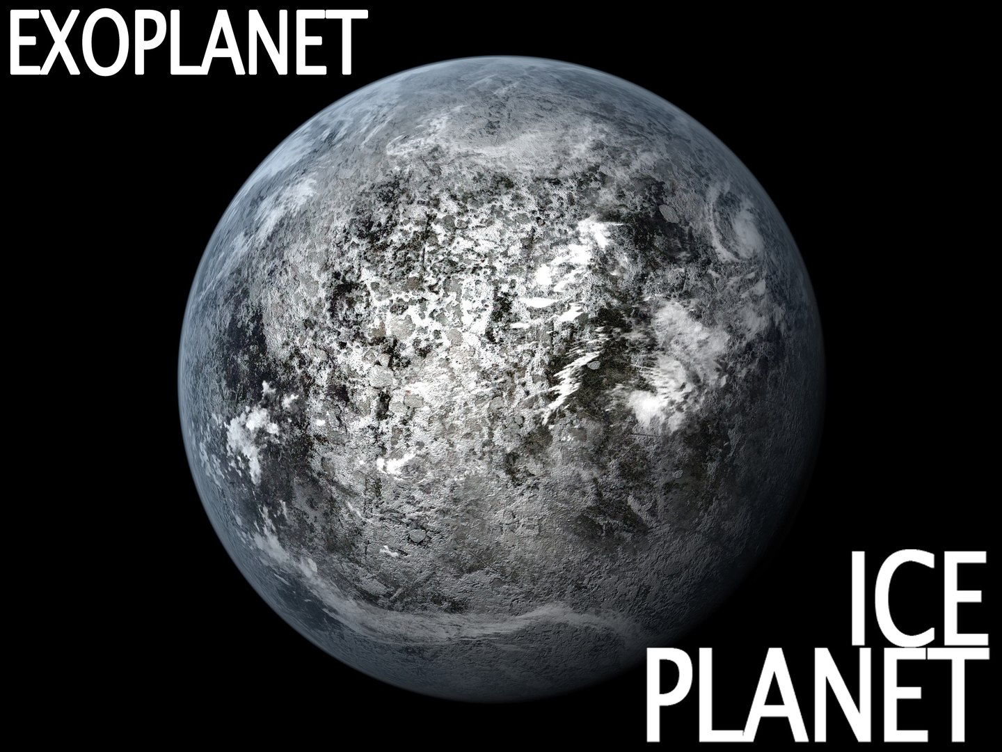 3d Frozen Ice Planet Model