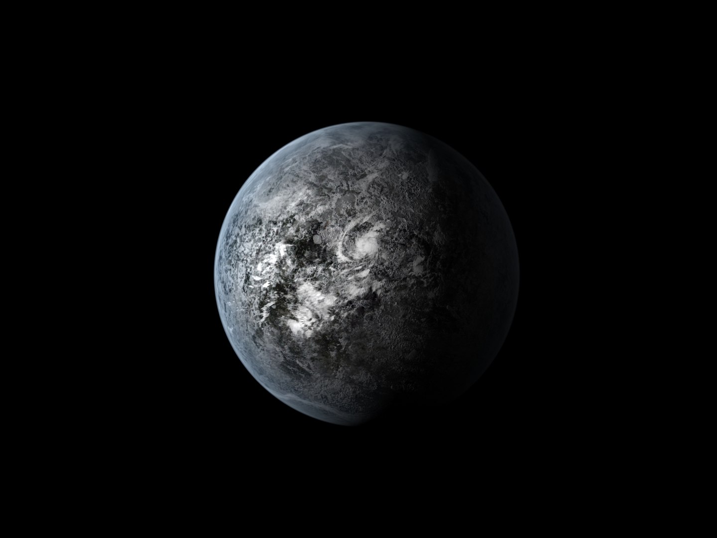 3d Frozen Ice Planet Model