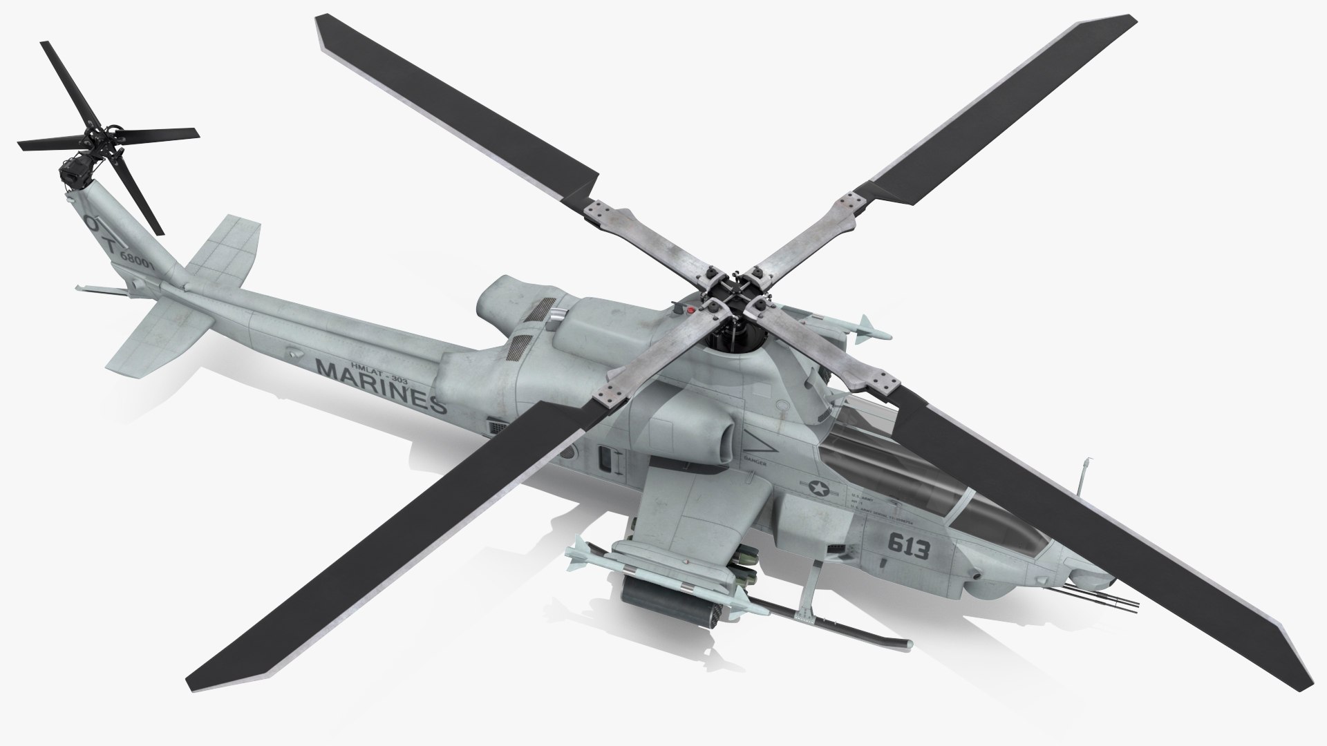 Bell AH-1Z Lethal Combat Helicopter Rigged For Cinema 4D Model ...