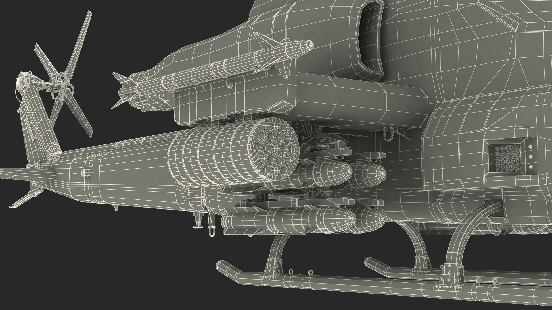 Bell AH-1Z Lethal Combat Helicopter Rigged For Cinema 4D Model ...