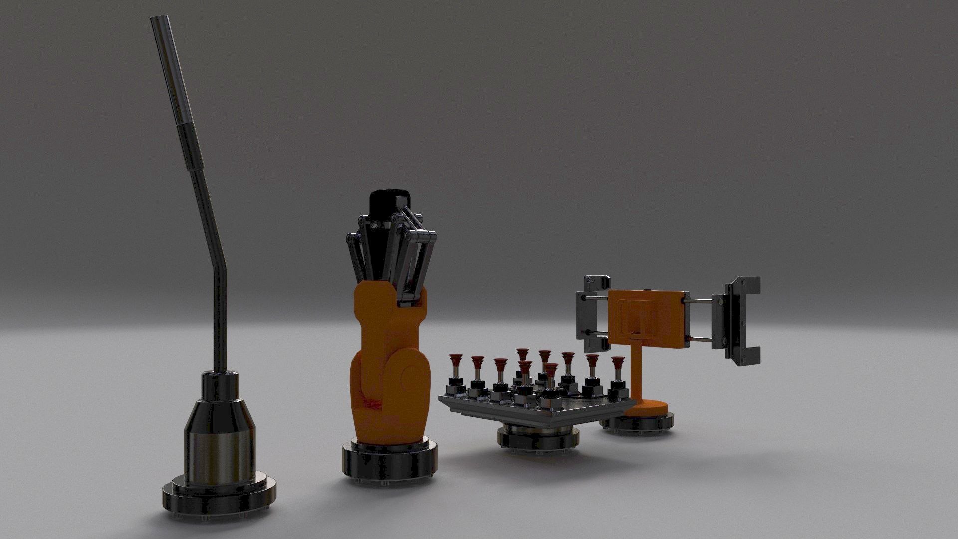 3D 4 Industrial Robots And 4 Differents Head 3D Model Collection Model ...