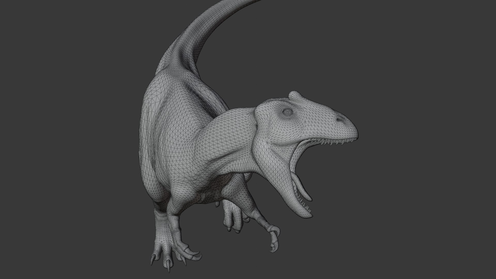 Allosaurus Base Mesh 3D Model Clean Topology Ready To Rig 3D ...