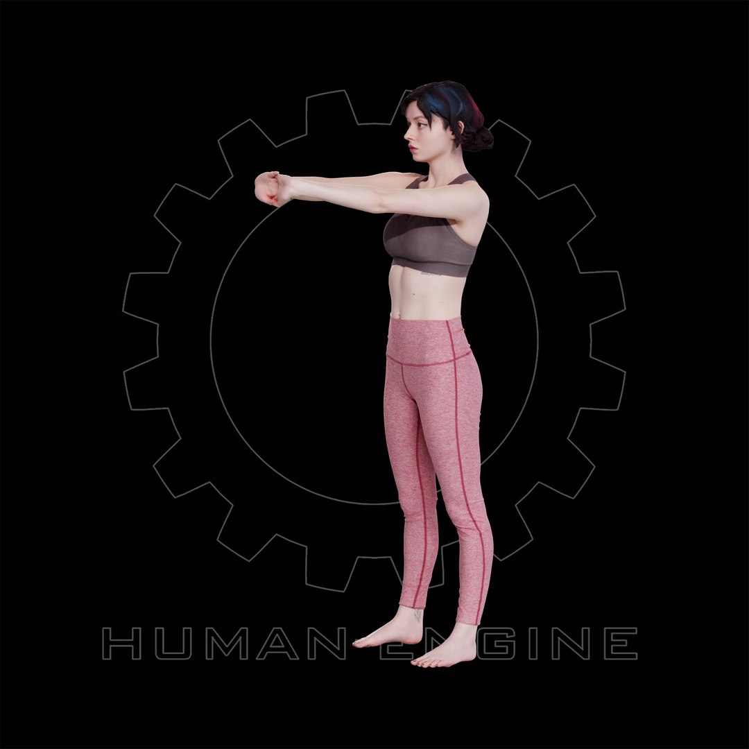 3D Amy In Various Stretching Poses Bundle - TurboSquid 2149844