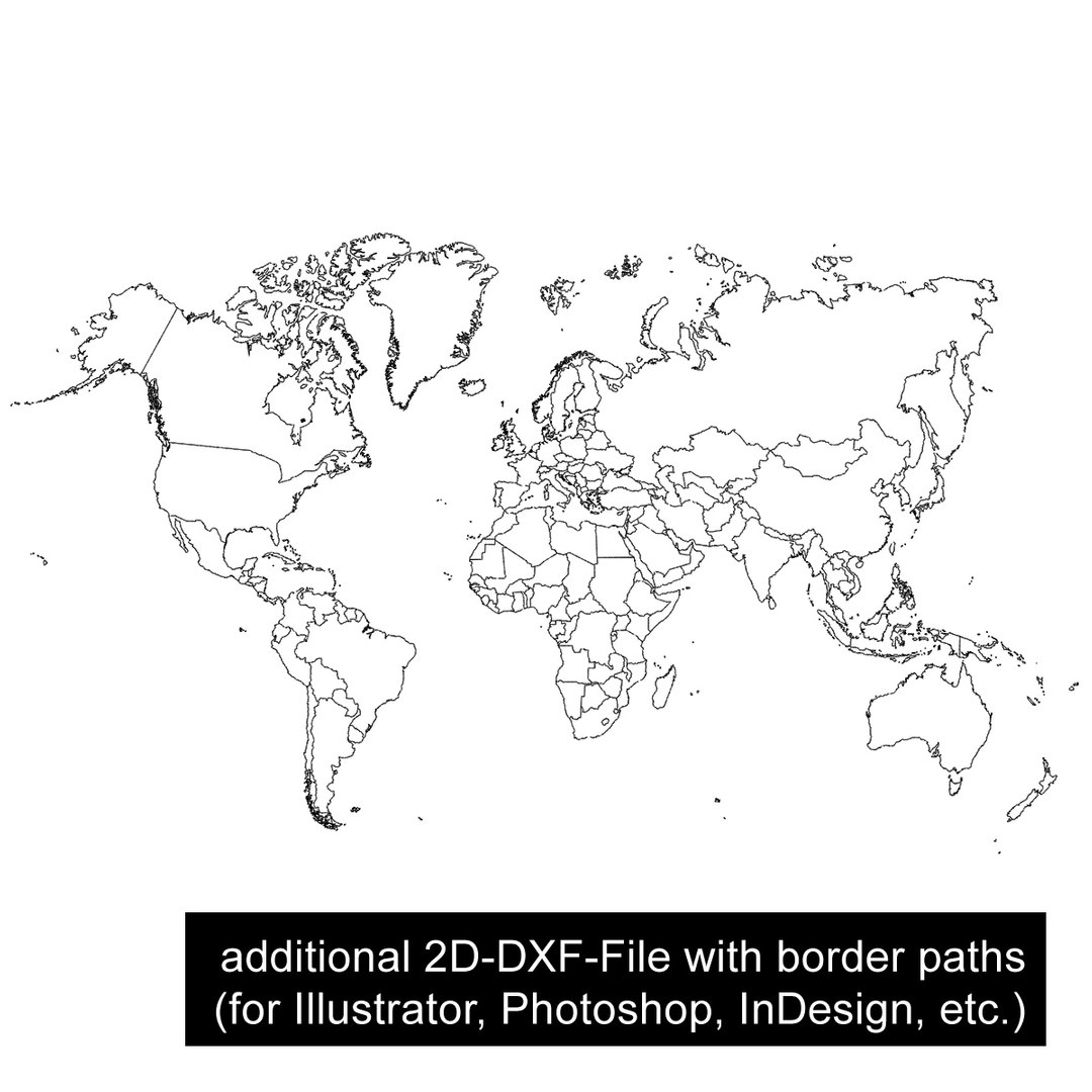 World Borders Names 3D - TurboSquid 1385041
