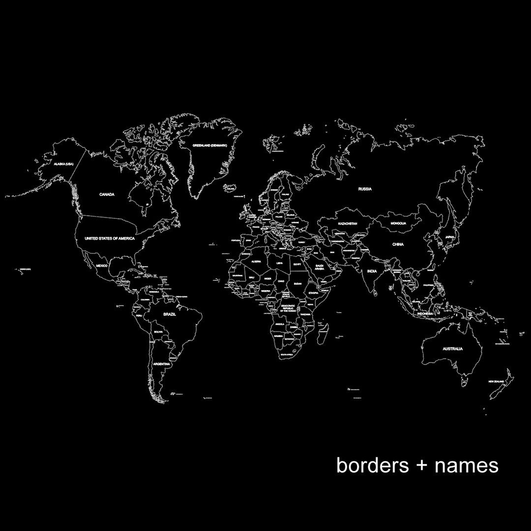 World Borders Names 3D - TurboSquid 1385041
