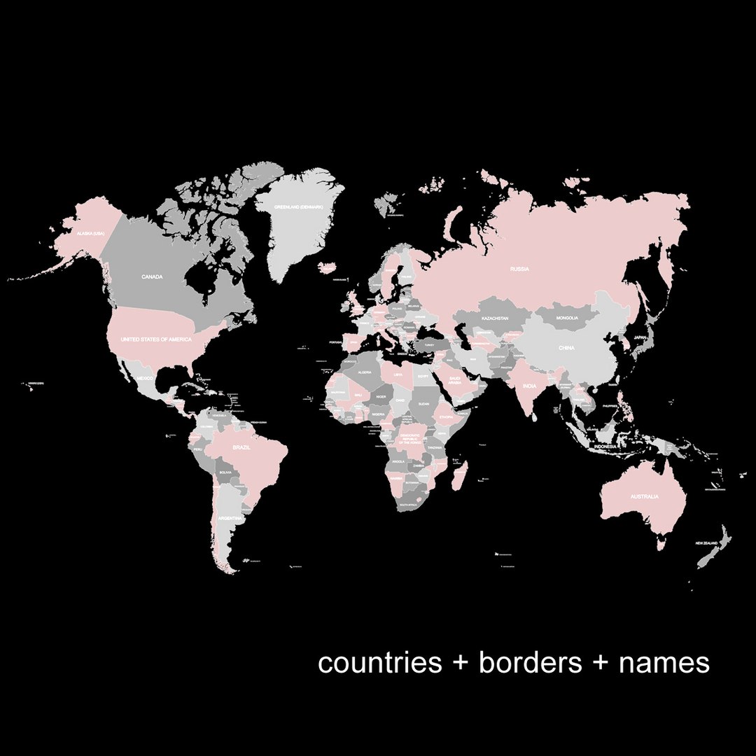 World Borders Names 3D - TurboSquid 1385041