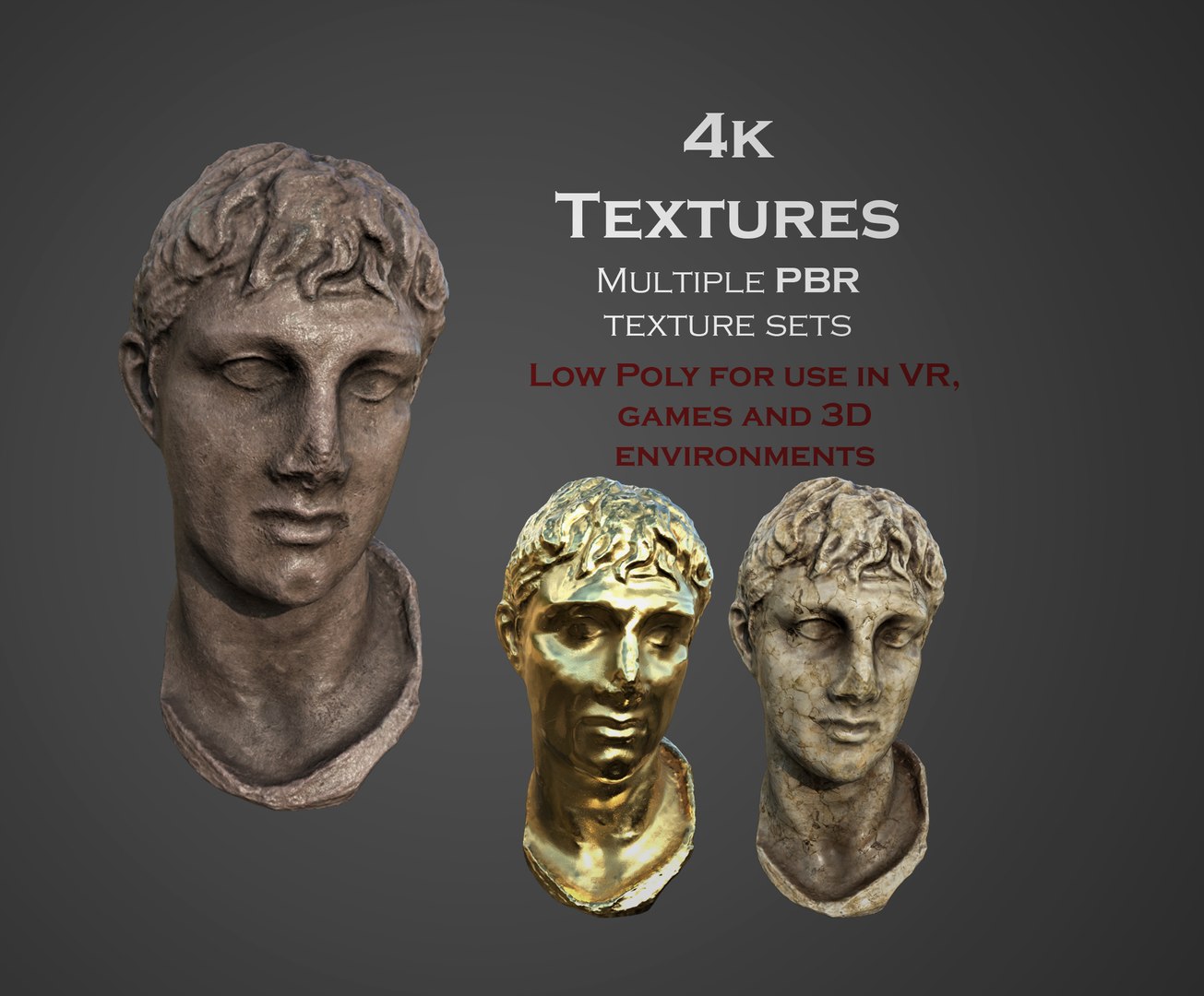 Male Head Sculpture 2 3D - TurboSquid 1822279