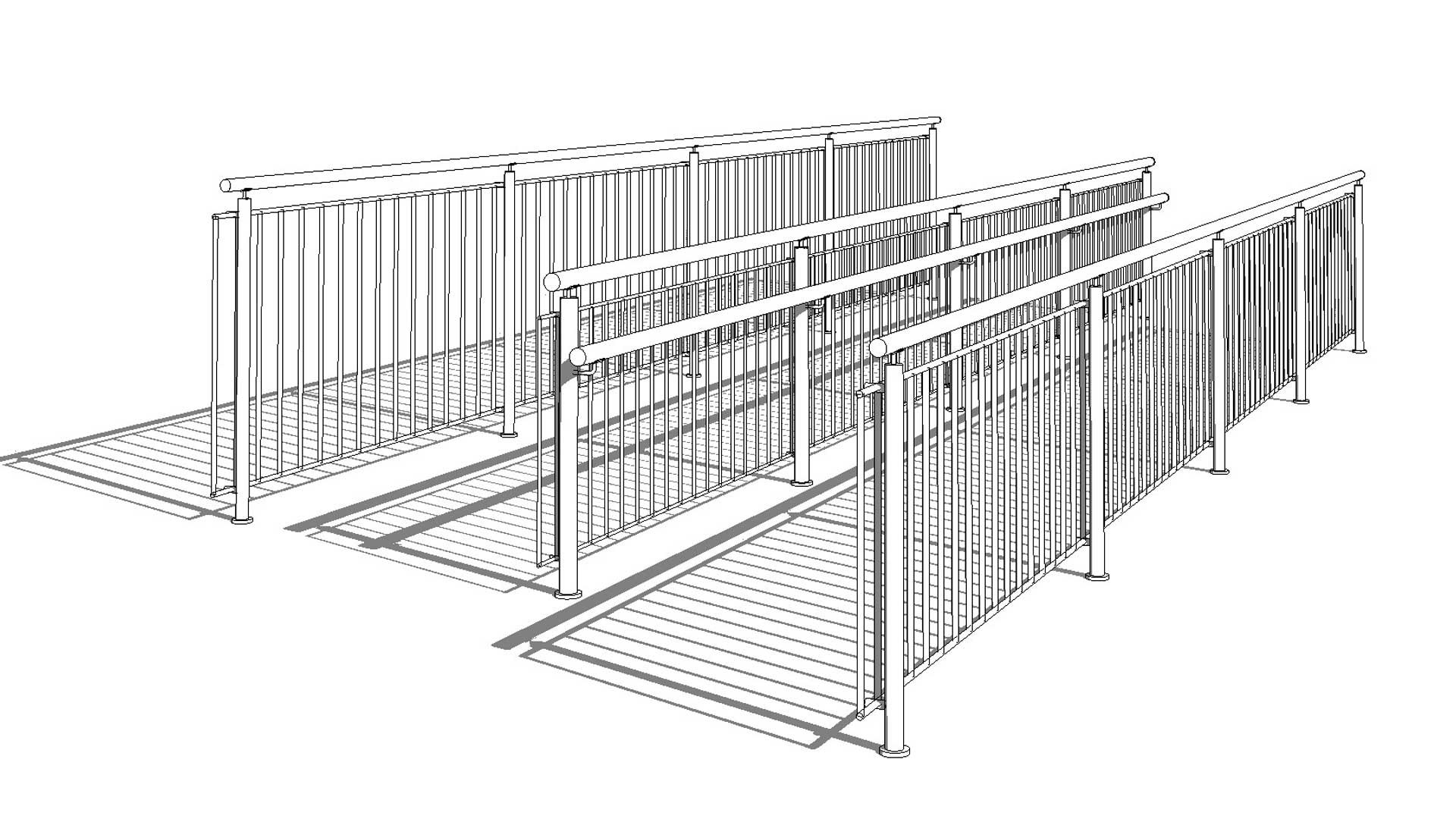 Line Based Vertical Bar Railing 3D Model - TurboSquid 2055546