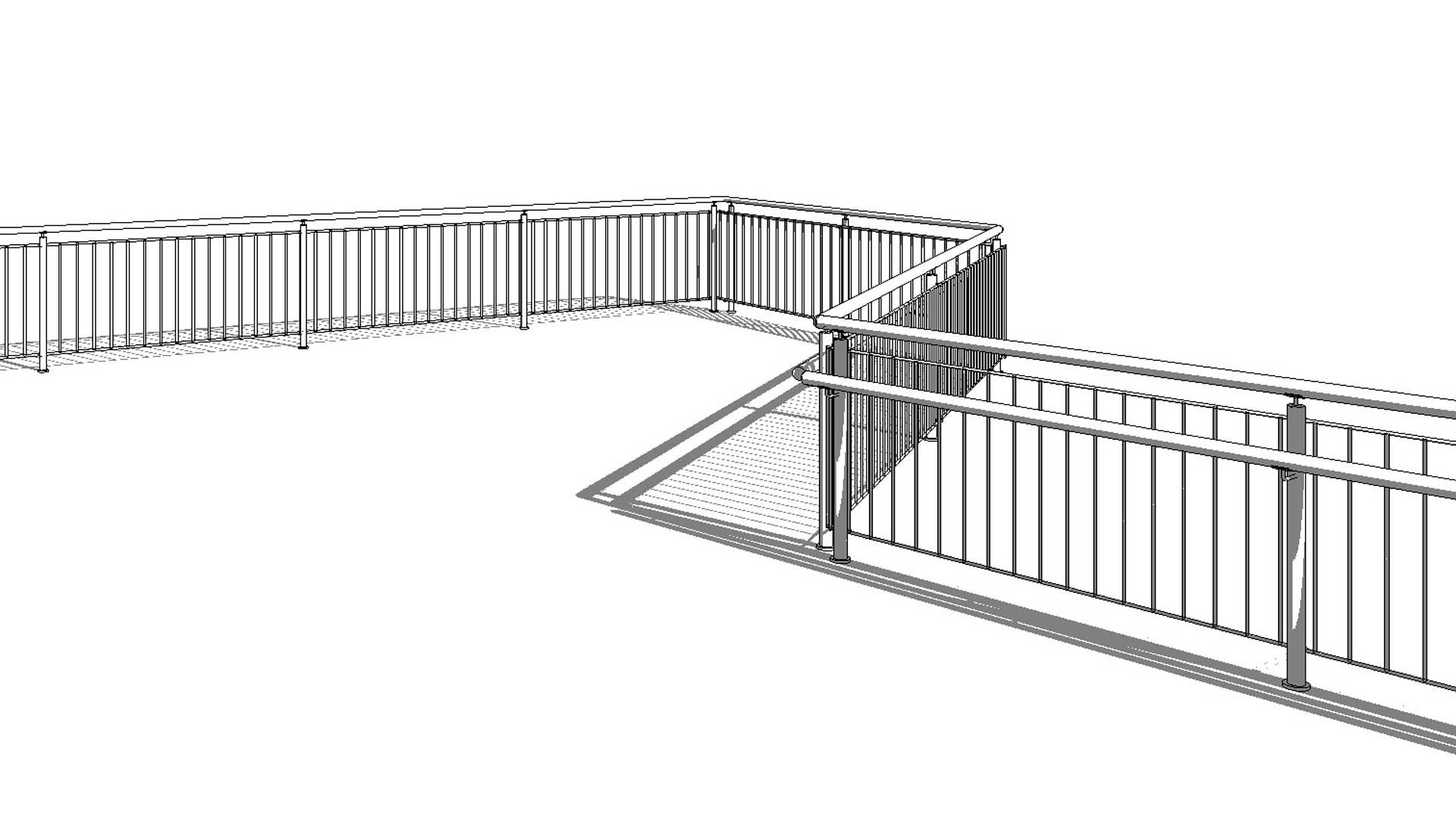 Line Based Vertical Bar Railing 3D Model - TurboSquid 2055546