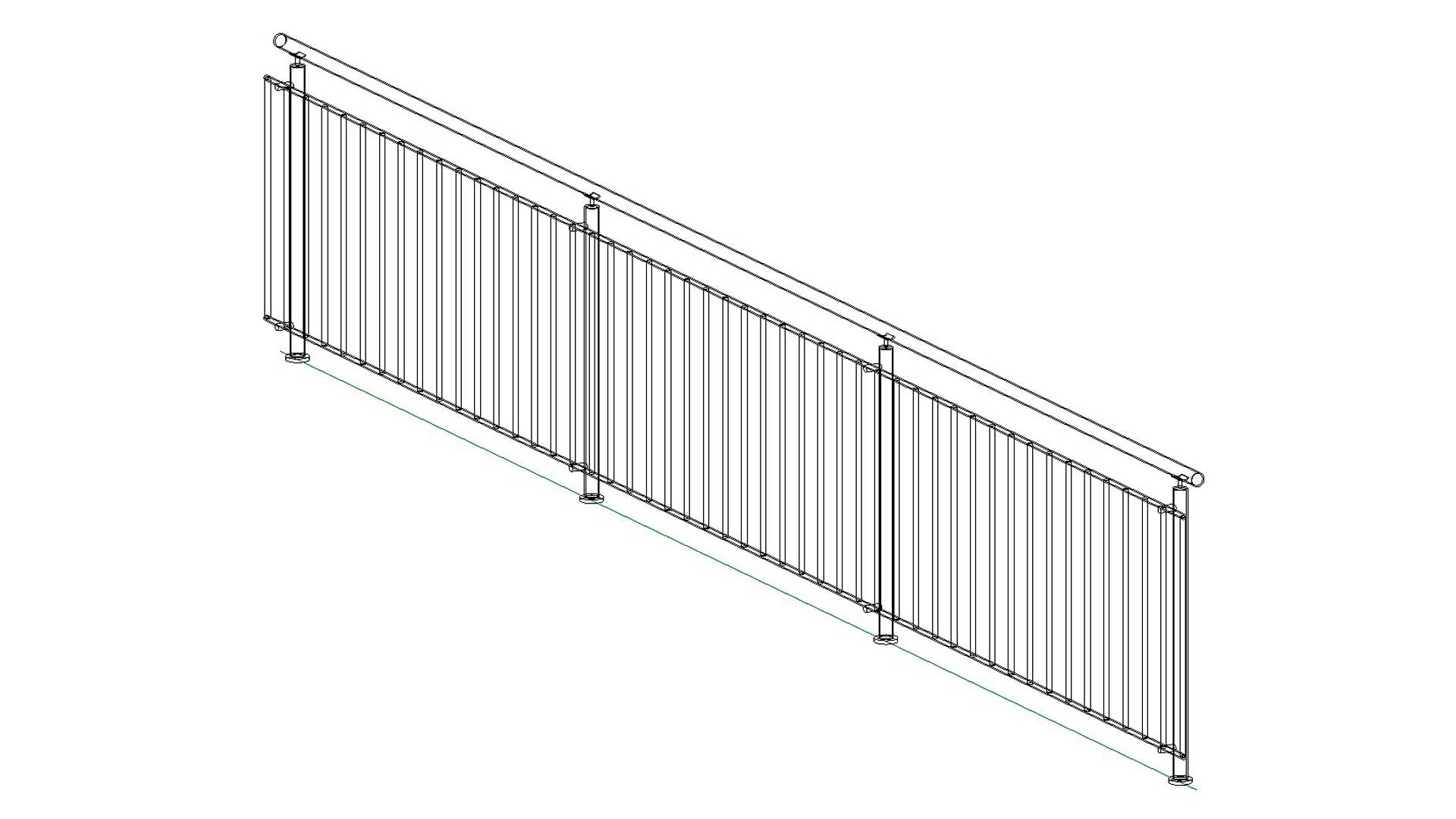 Line Based Vertical Bar Railing 3D Model - TurboSquid 2055546