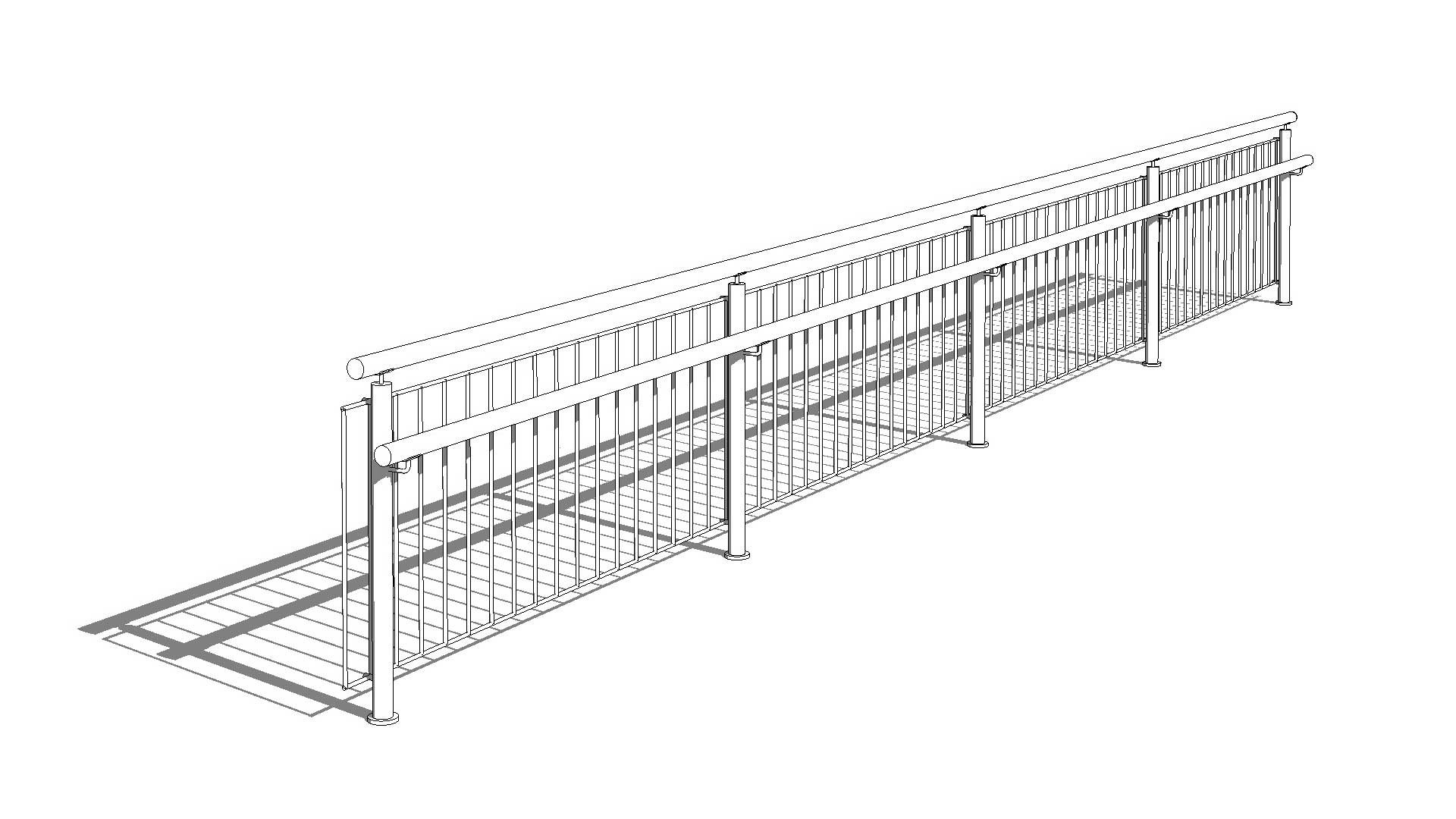 Line Based Vertical Bar Railing 3D Model - TurboSquid 2055546