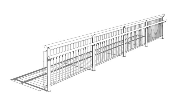 modelo 3d Line Based Vertical Bar Railing - TurboSquid 2055546