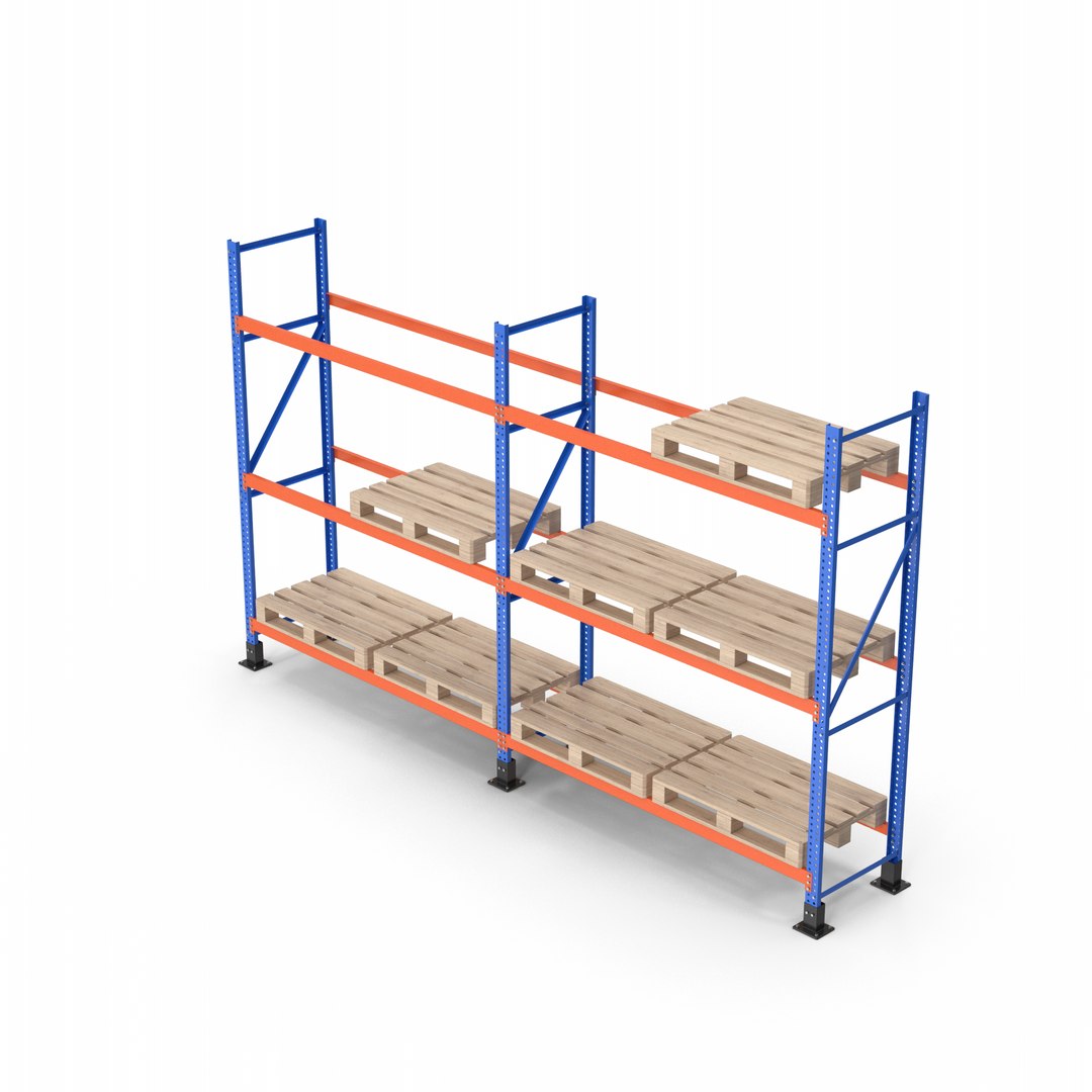 Pallet Rack And Wood Pallets 3D Model - TurboSquid 2160145