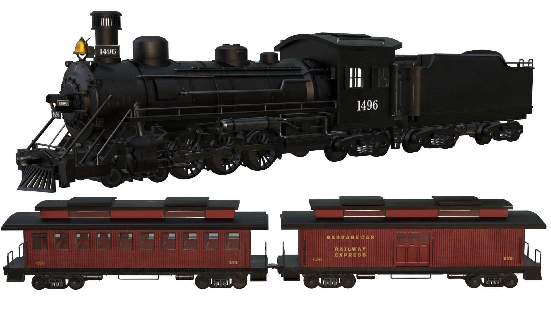Steam Train 3D Model - TurboSquid 2061486