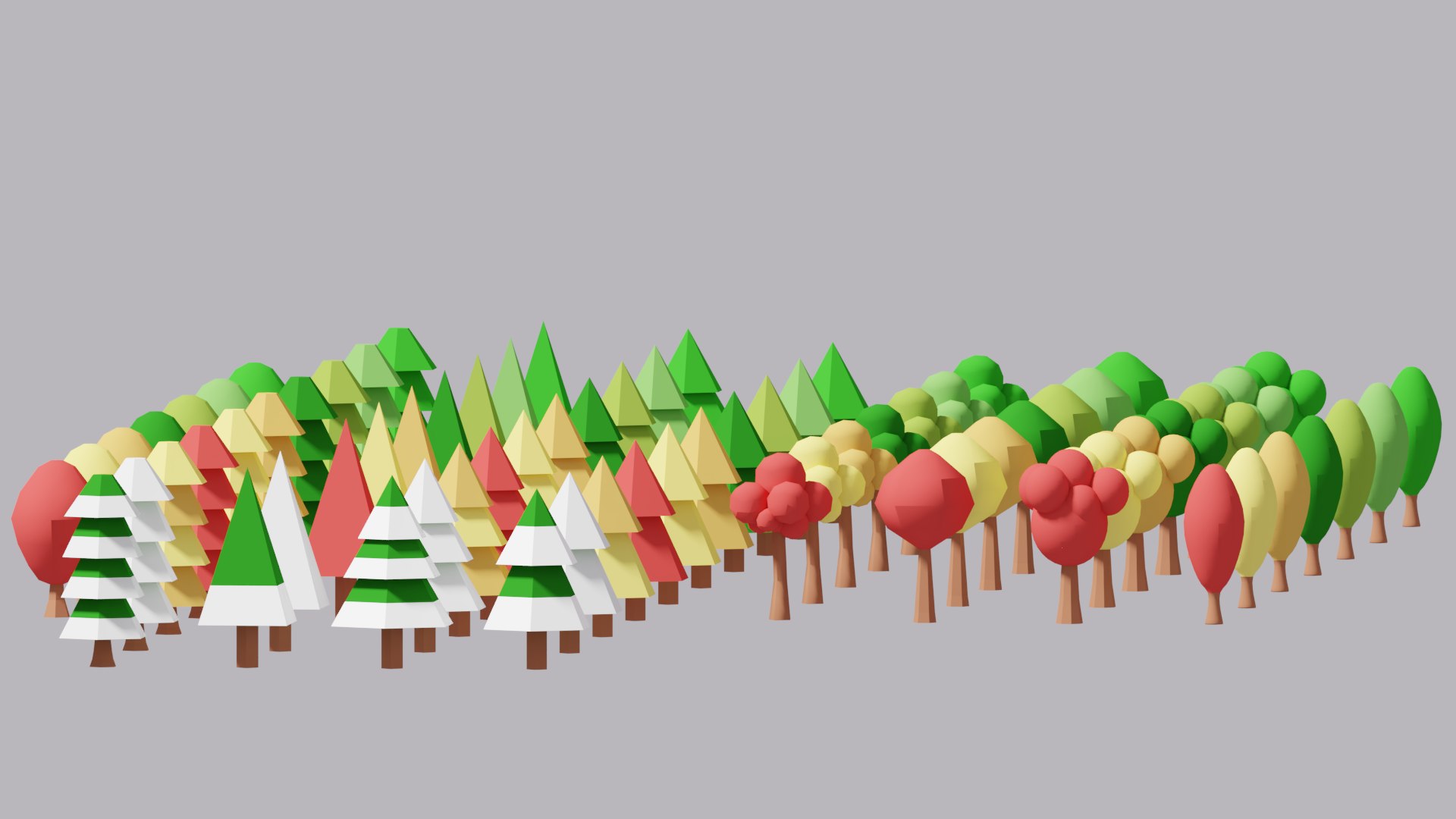 Cartoon Simple Tree Pack 3D Model - TurboSquid 1564601