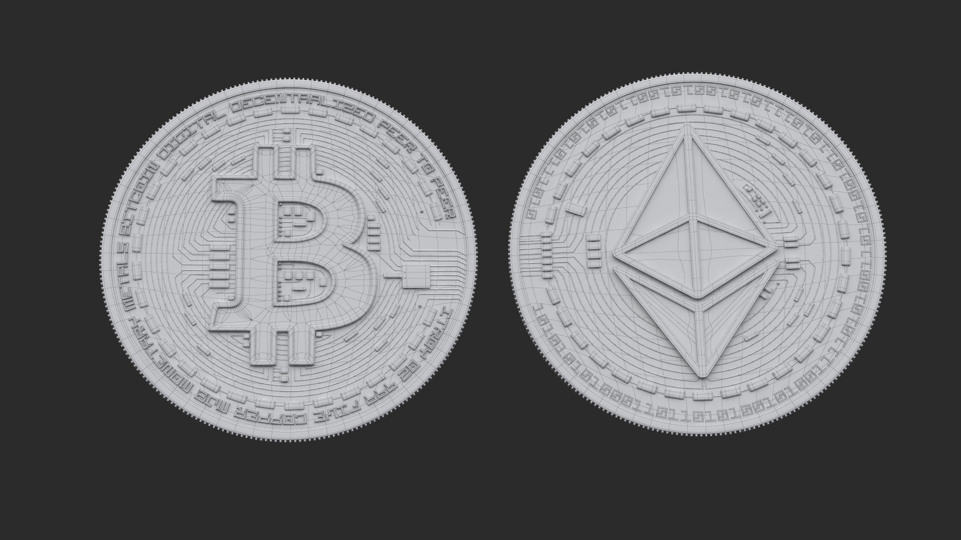 Bitcoin Ethereum Coins 3D Model - TurboSquid 1236862 Bitcoin Ethereum Coins 3D Model - TurboSquid 1236862