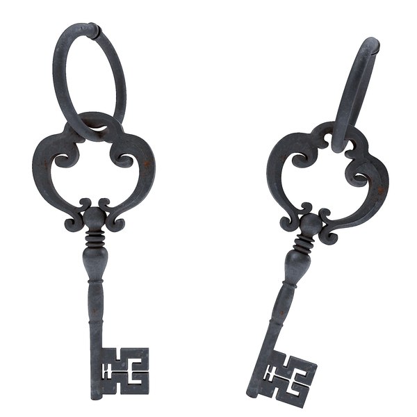 Dark metal key 3D model - TurboSquid 1982835