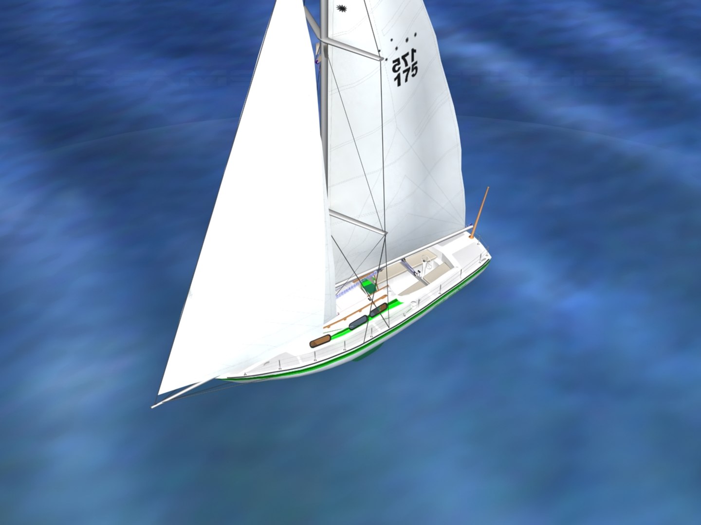 3D Cutter Rigged Sailing Sailboats Model - TurboSquid 1305934