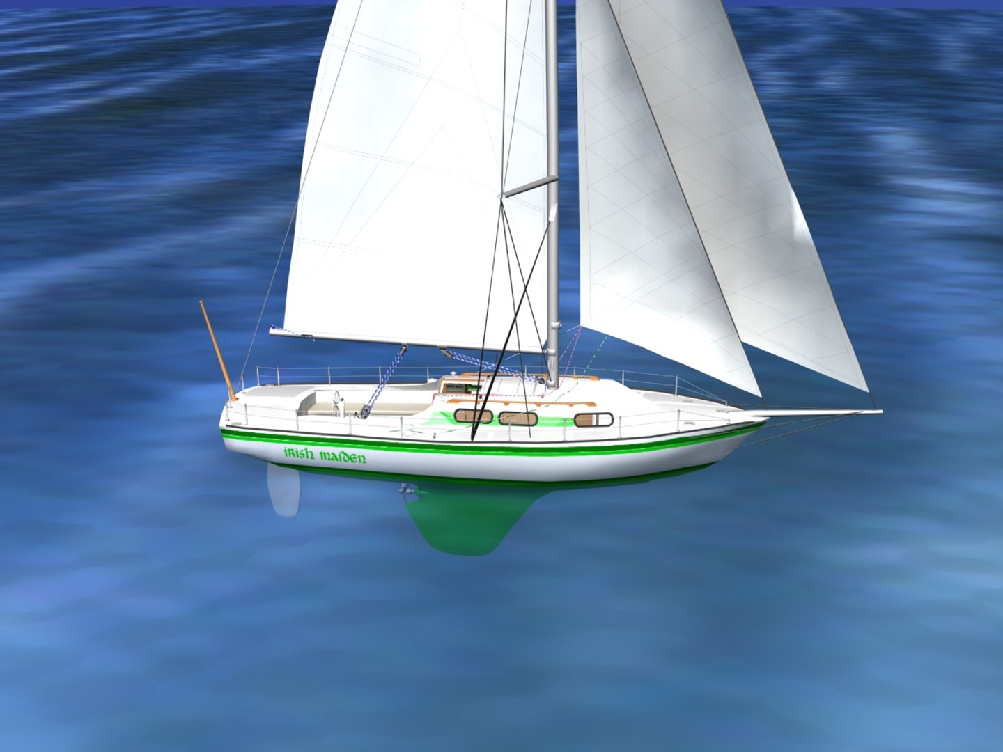3D Cutter Rigged Sailing Sailboats Model - TurboSquid 1305934