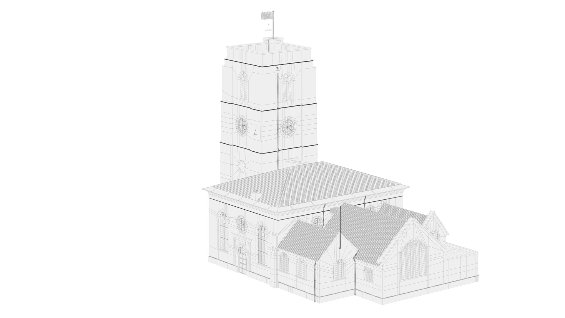 3D England Building Old Church - TurboSquid 2134229