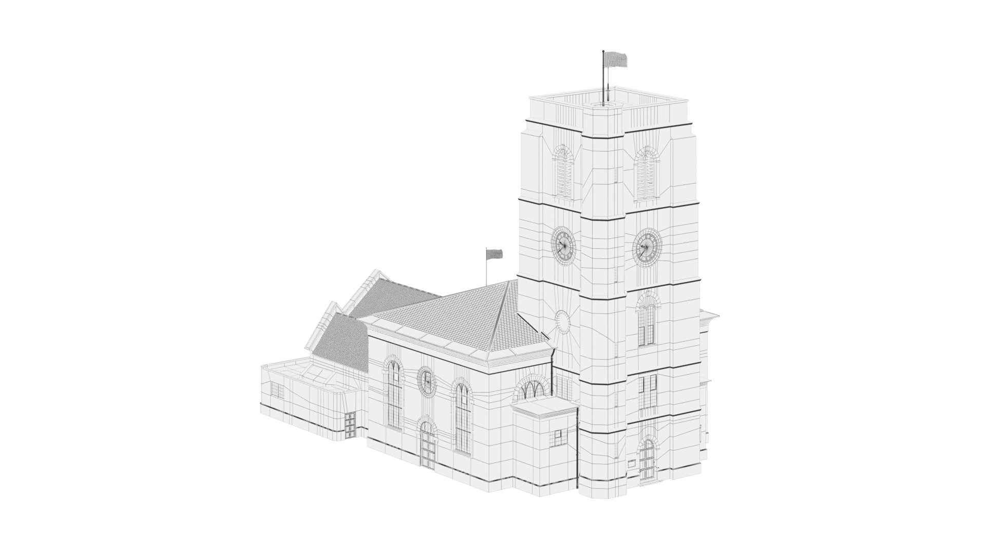 3D England Building Old Church - TurboSquid 2134229