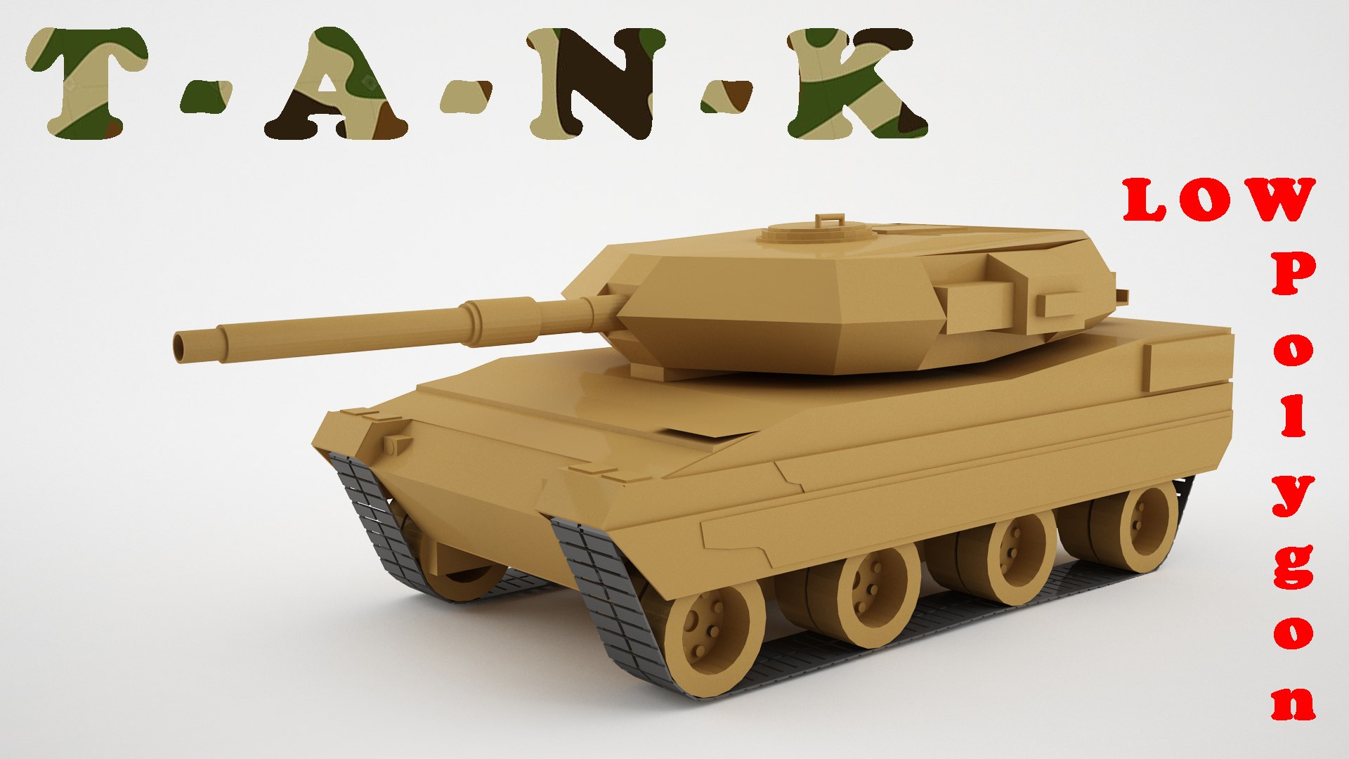 Tank 1990 Low Polygon model - TurboSquid 1975517